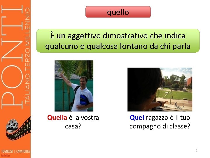 Ripasso di grammatica elementare Gli aggettivi dimostrativi Gli