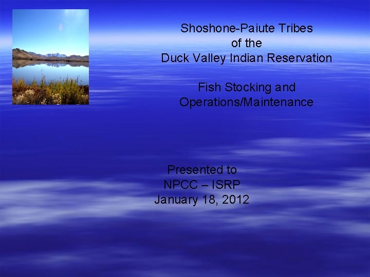 ShoshonePaiute Tribes of the Duck Valley Indian Reservation
