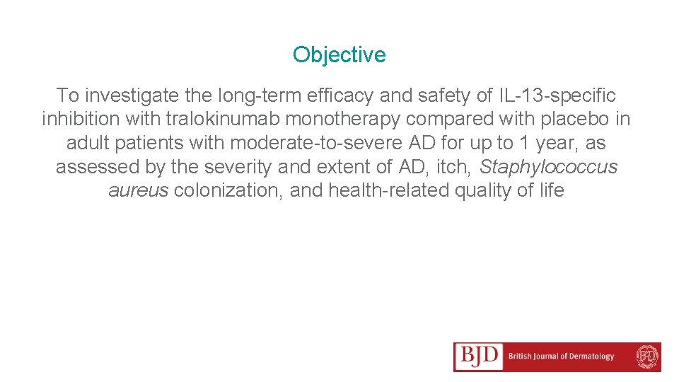 Tralokinumab for moderate to severe atopic dermatitis results