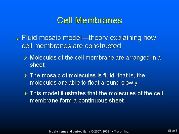 Chapter 3 Anatomy of Cells Mosby items and