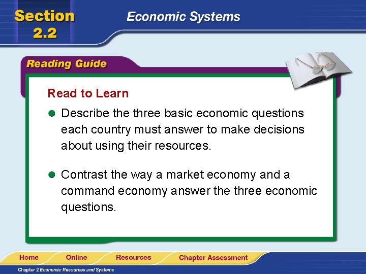 Chapter 2 Economic Resources and Systems Section 2
