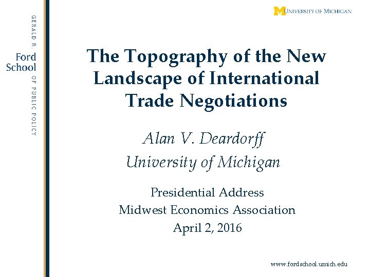 The Topography of the New Landscape of International