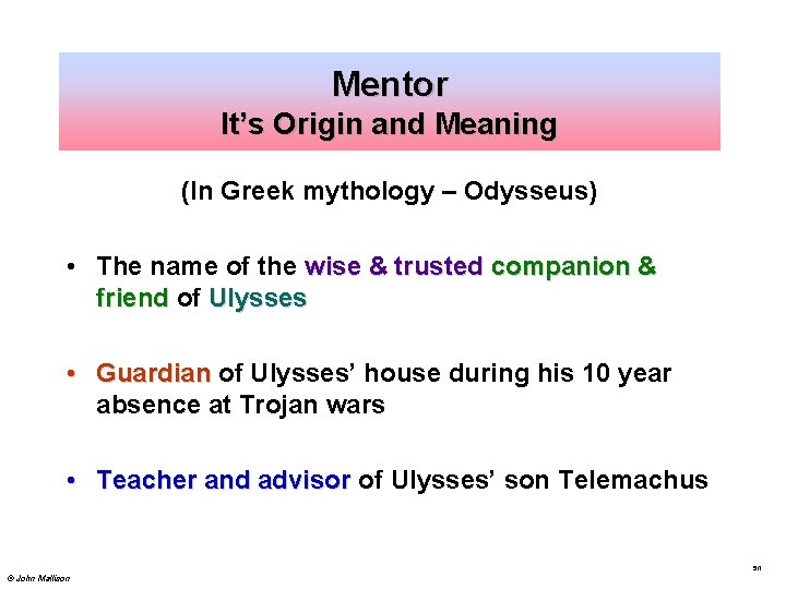 Mentor Its Origin and Meaning In Greek mythology