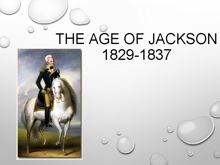 THE AGE OF JACKSON 1829 1837 ANDREW JACKSON