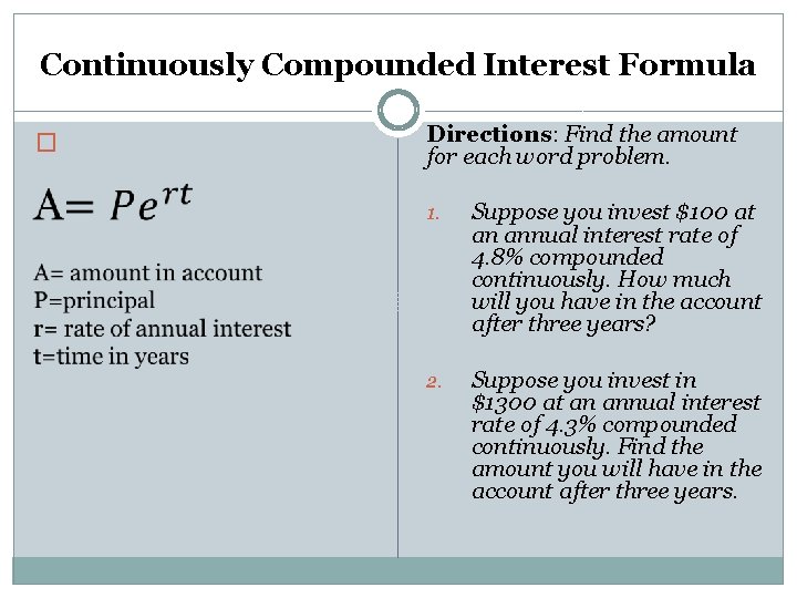 OBJECTIVES TO SOLVE WORD PROBLEMS INVOLVING EXPONENTIAL GROWTH