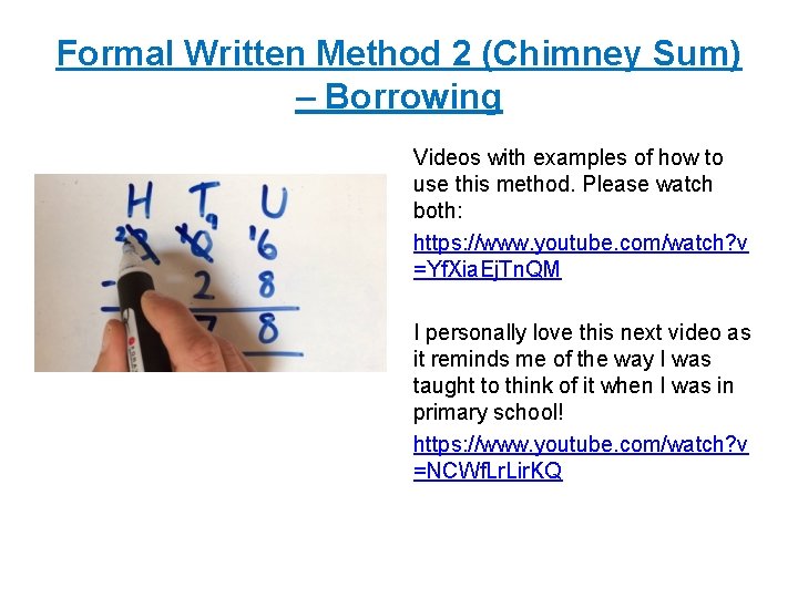 Subtraction Strategies Primary 5 2019 2020 This resources