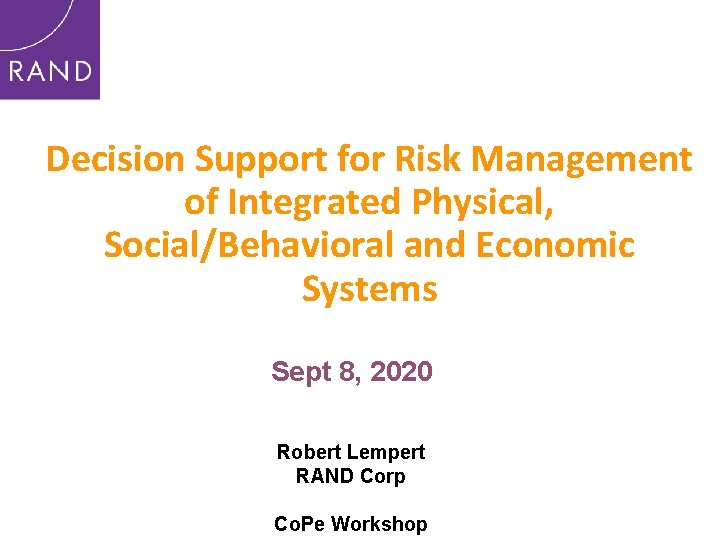 Decision Support for Risk Management of Integrated Physical