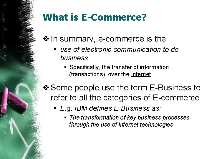 Introduction to ECommerce IT 321 Session Objectives v