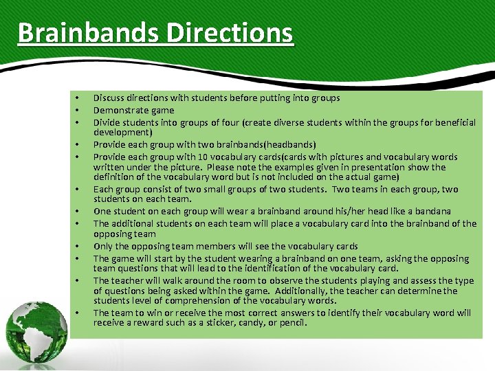 Vocabulary Game Somer Palomba SEI 500 June 23