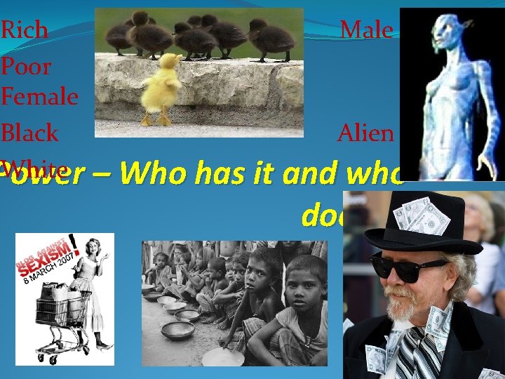 Social Inequality truefalse Rich Male Poor Female Black