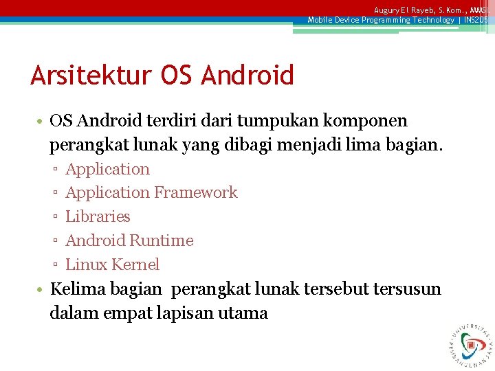 Mobile Programming Intro Android Programming By Augury El