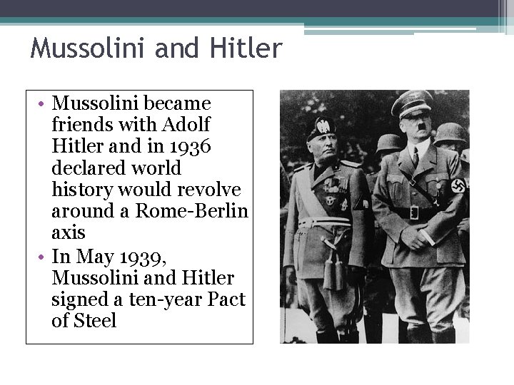 Fascism and National Socialism and the Beginnings of