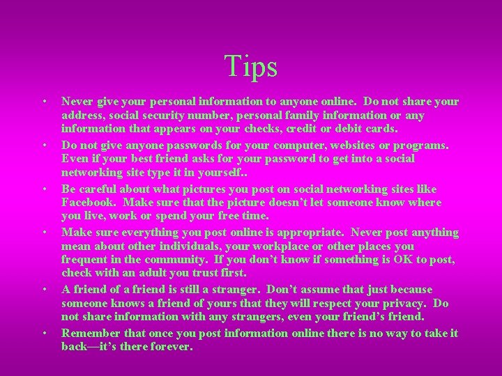 1 Guard your privacy What people know about
