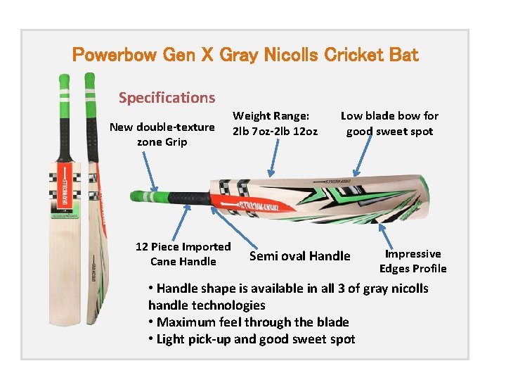 Kaboom Warner 31 Gray Nicolls Cricket Bat Specifications