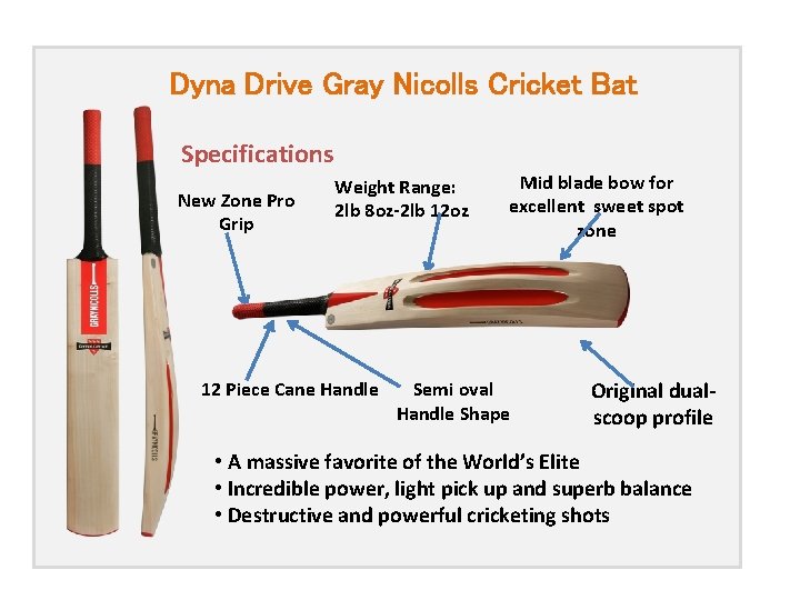 Kaboom Warner 31 Gray Nicolls Cricket Bat Specifications
