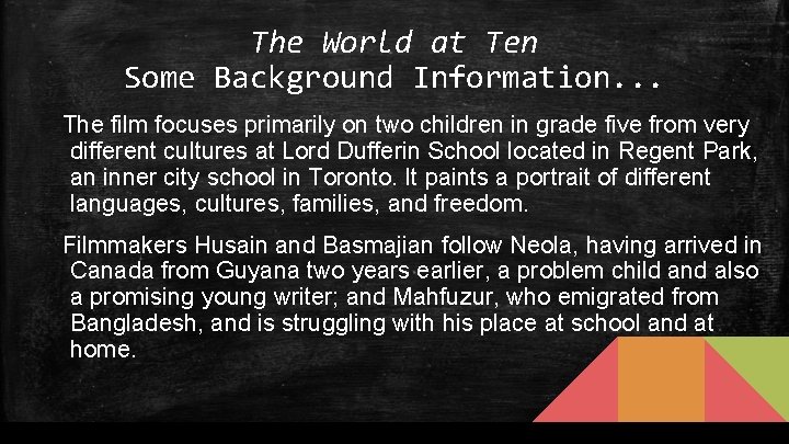 Documentary Viewing October 3 rd 2019 Interesting Article