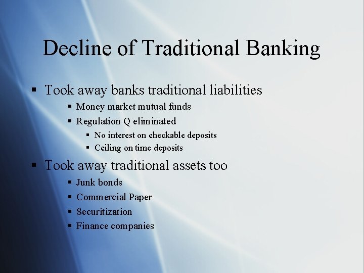 History and Structure of the Banking Industry Chapter