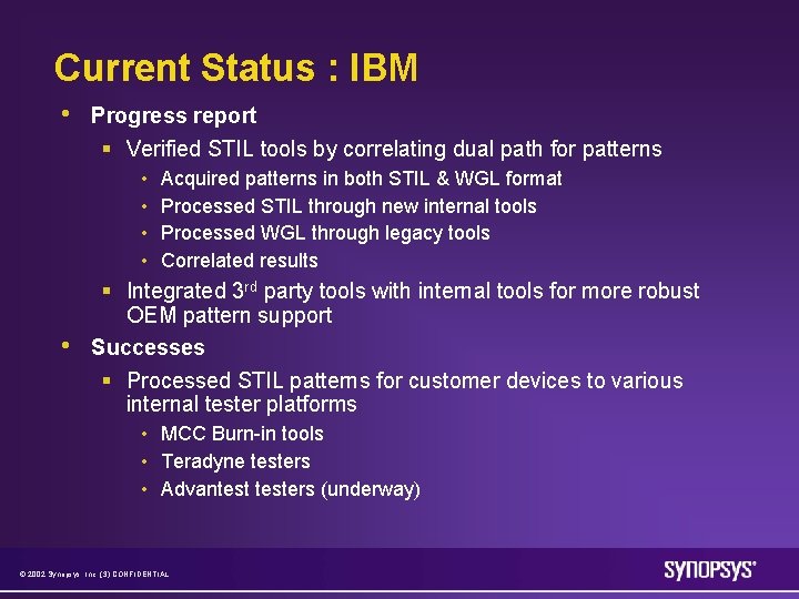 IBM Cadence Tom Bartenstein Test Bench Architect STIL