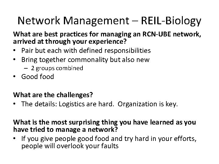 What Makes Networks Work Interactive Panel Discussion Panelists