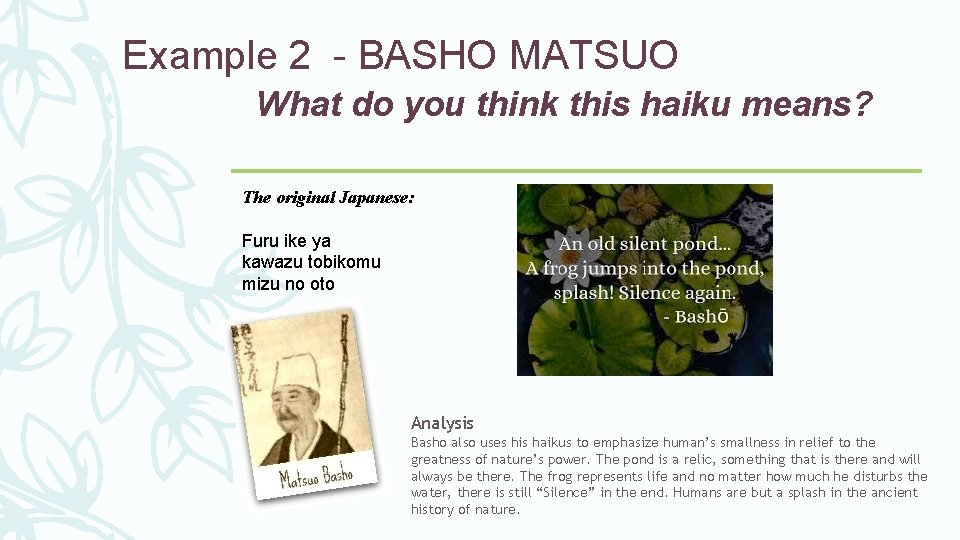 WHAT IS HAIKU POETRY WHAT DO YOU REMEMBER