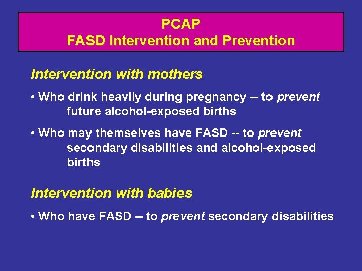 FASD Center for Excellence Building FASD State Systems