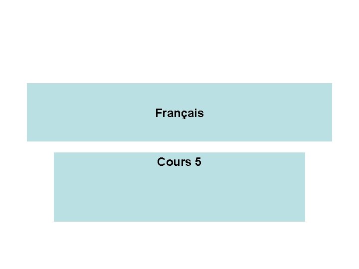 Franais Cours 5 LImparfait Pour former limparfait on
