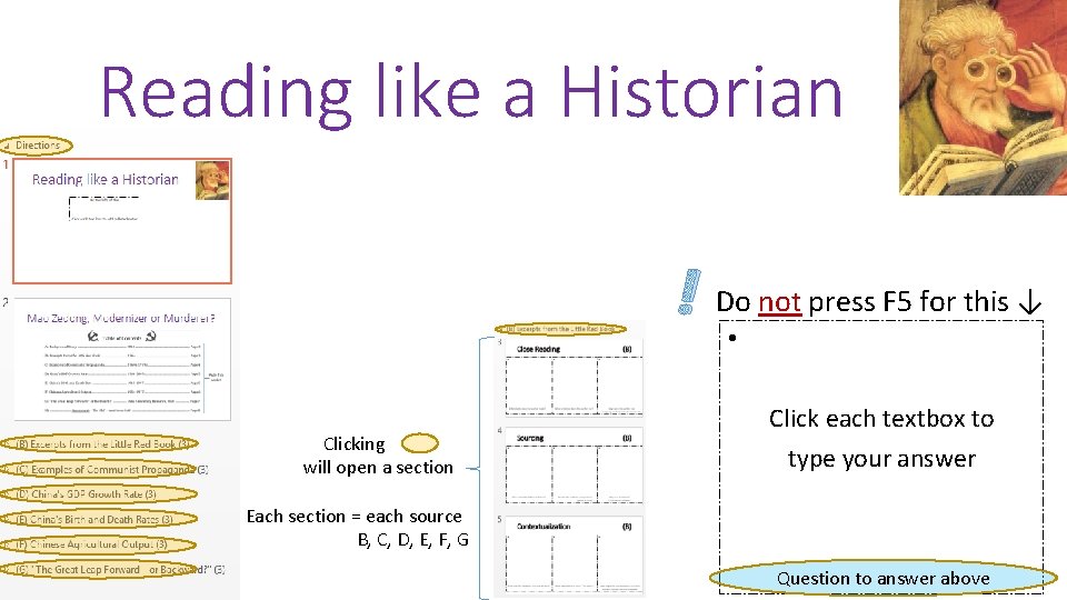Reading like a Historian Do not press F