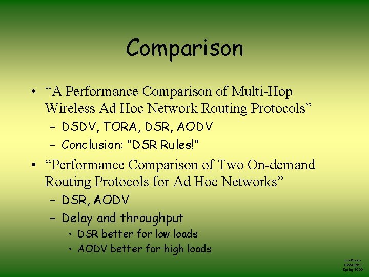 Adhoc OnDemand Distance Vector Routing A dynamic routing