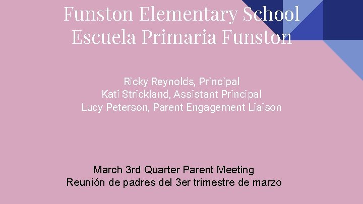 Funston Elementary School Escuela Primaria Funston Ricky Reynolds
