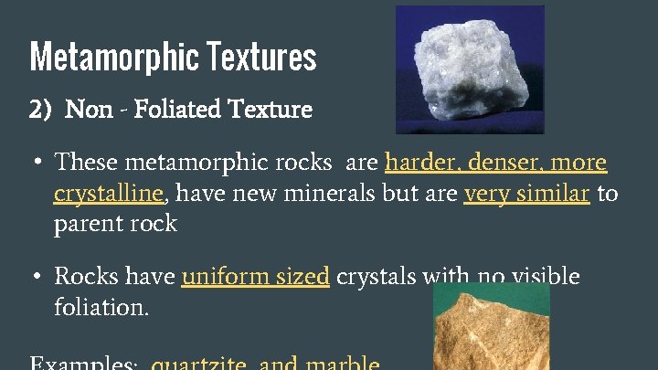 Unit 3 Rock Types Metamorphic Rocks Basic Rock