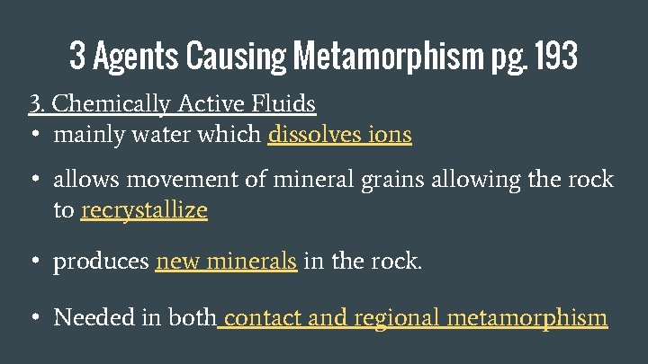 Unit 3 Rock Types Metamorphic Rocks Basic Rock