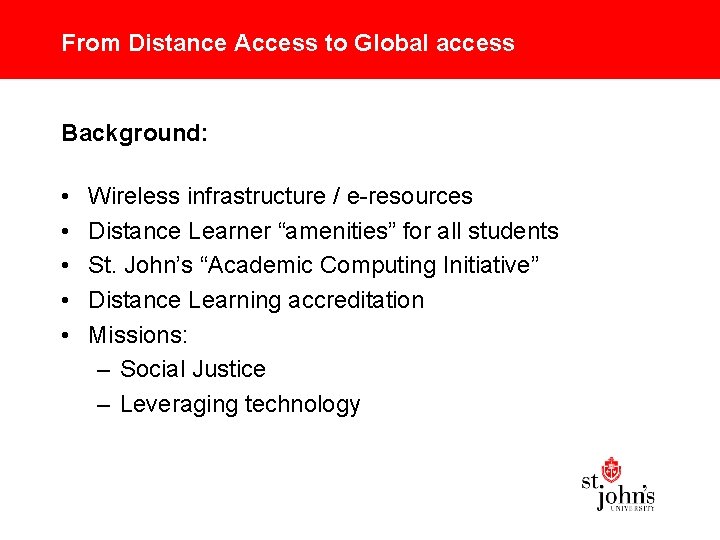 Online Content for the Global Access Library METRO