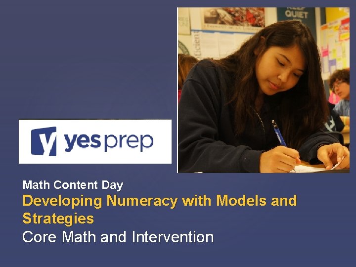 Math Content Day Developing Numeracy with Models and