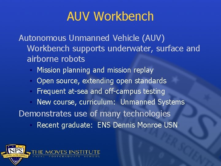 SAVAGE Research Group 2007 Projects Overview Don Brutzman