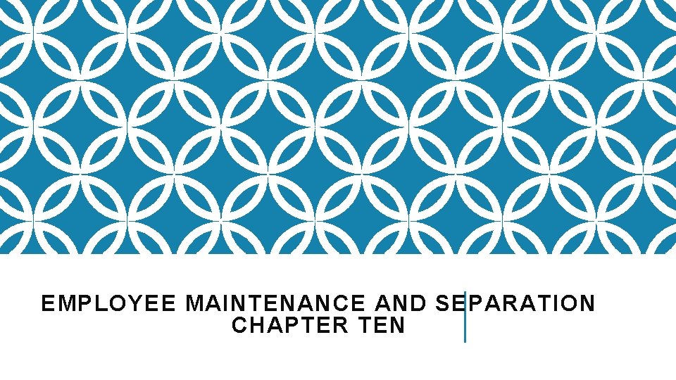 EMPLOYEE MAINTENANCE AND SEPARATION CHAPTER TEN Employee Maintenance