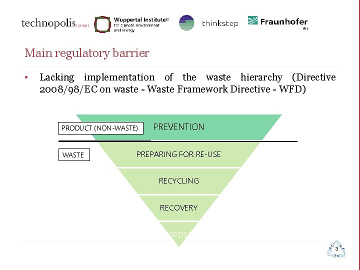 Regulatory barriers for the circular economy Recycling of