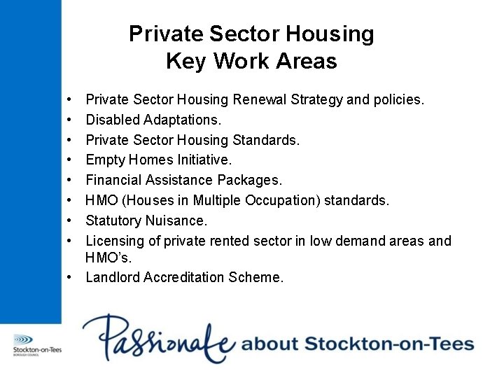 Housing Services Service Area Responsibility Housing Strategy Regeneration