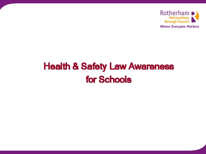 Health Safety Law Awareness for Schools Course Administration