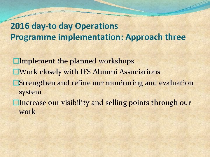 IFS a brief update BOT November 2015 Nighisty