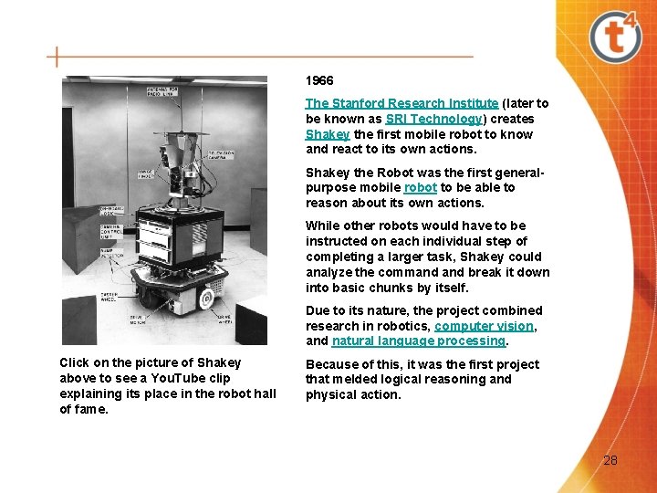 Technology History of Robotics Introduction to Robotics 1