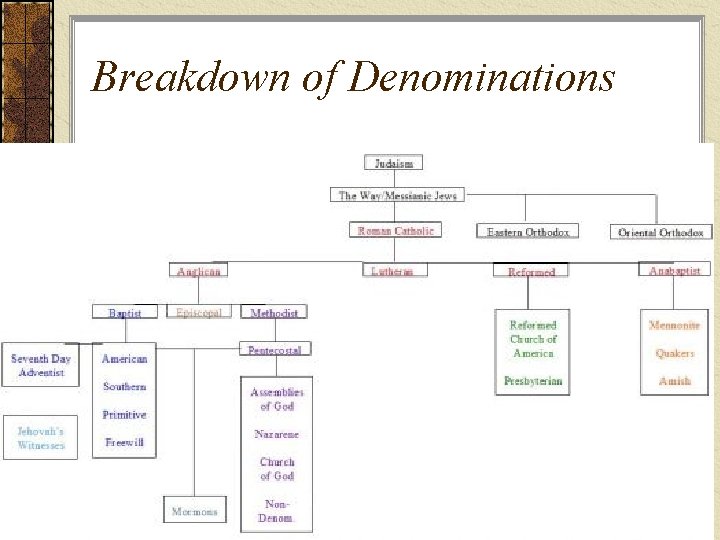 The Protestant Reformation An Introduction Breakdown of Denominations