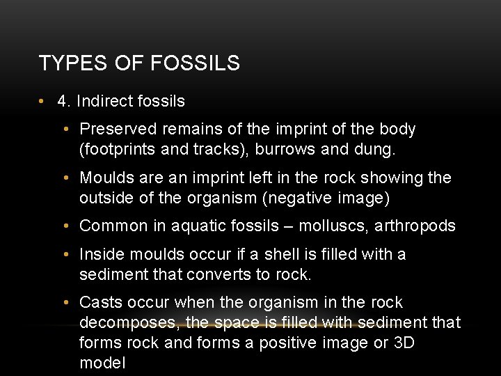 GEOLOGICAL TIME Year 10 Biology 2014 EVOLUTION FOSSILS