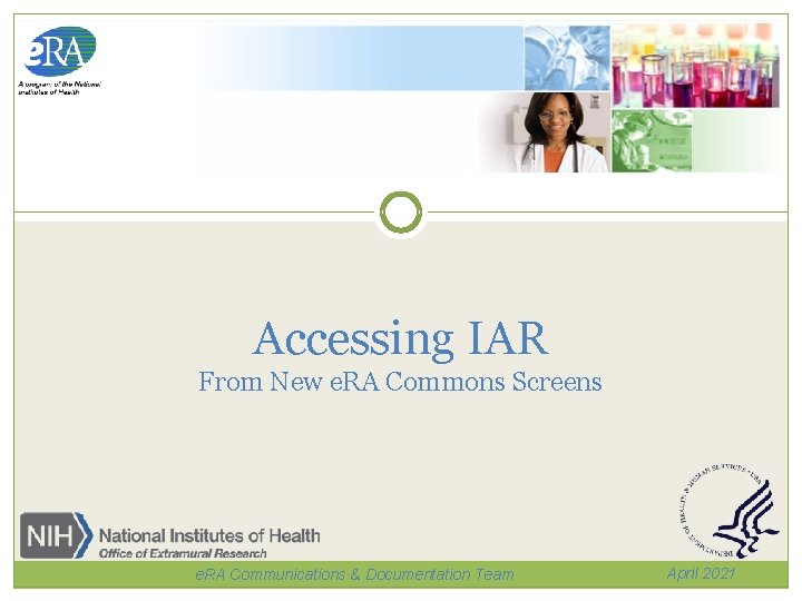 Accessing IAR From New e RA Commons Screens