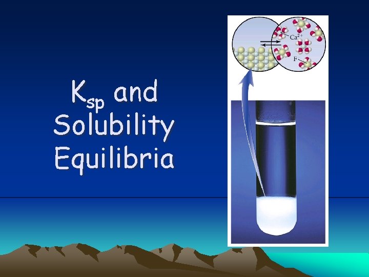 Ksp and Solubility Equilibria Saturated solutions of salts