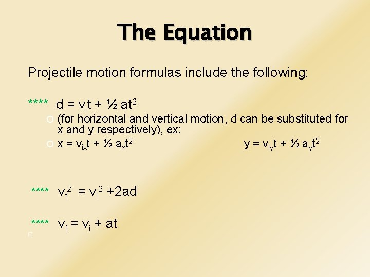 PROJECTILE MOTION AND NEWTONS LAWS In Newtons own