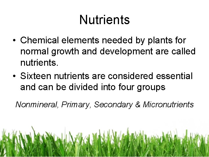 Nonmineral Primary Secondary and Micronutrients of Plants Botany