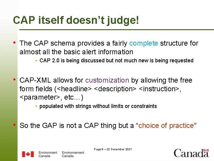 CAP in Environment Canada Norm Paulsen Environment Canada
