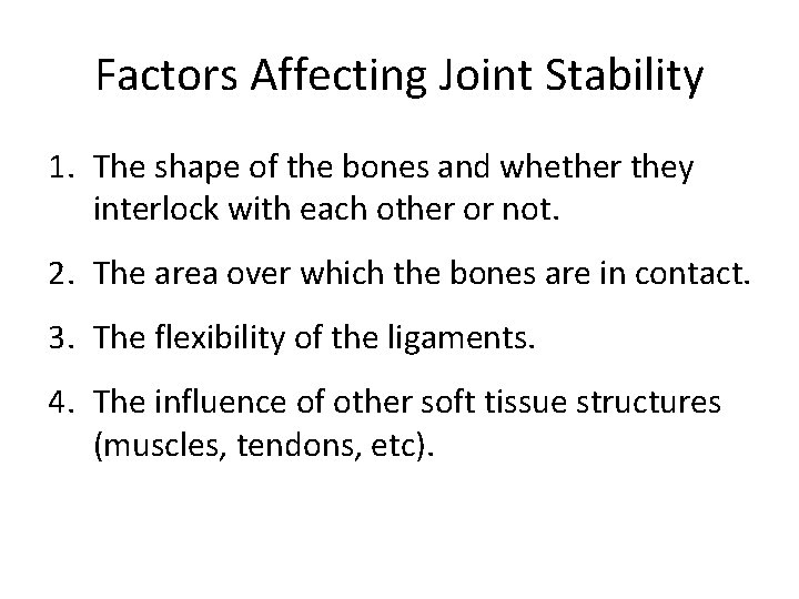 Joints IB SEHS STARTER flexion test to assess