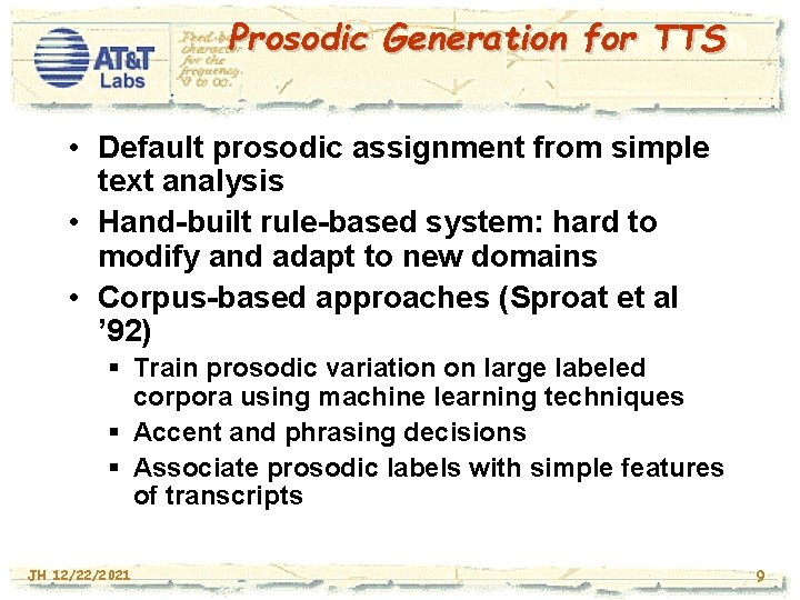 Prosody in Generation JH 12222021 1 Natural Language
