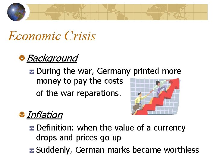 Great Depression Background and causes The war is